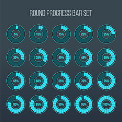 Round progress bar circle Royalty Free Vector Image