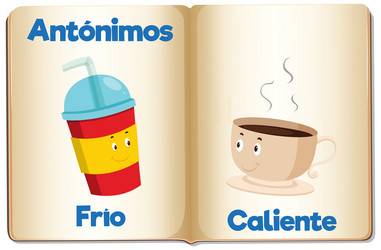Spanish language education hot and cold picture Vector Image