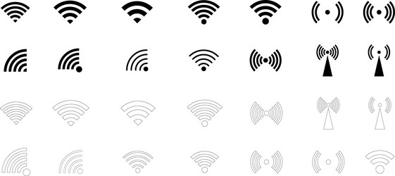 Wifi wireless internet signal line flat icon Vector Image