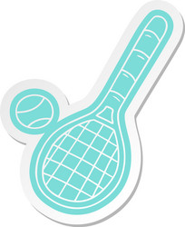 Cartoon doodle tennis racket and ball Royalty Free Vector