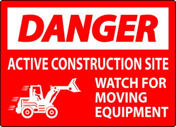 Construction area sign safety first - active Vector Image