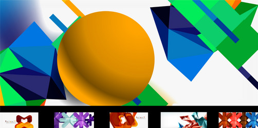 Modern minimalist techno abstract backgrounds set Vector Image