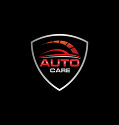 Auto car logo template icon silver and red Vector Image