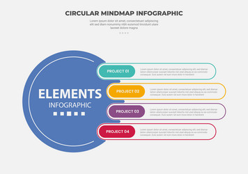 Circular mind map infographic outline style Vector Image