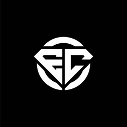 Ec monogram logo with sharped shape design Vector Image