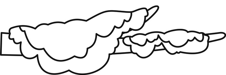 Clouds and snow icon outline style Royalty Free Vector Image