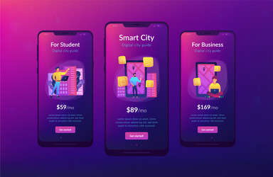 Digital city guide and smart city concept app ui Vector Image
