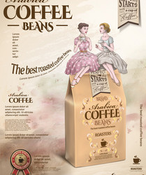 Canned coffee beans ad Royalty Free Vector Image