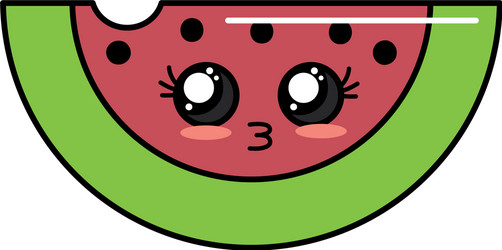 Watermelon cute kawaii character Royalty Free Vector Image