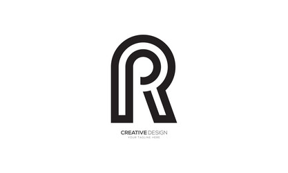 Letter r modern shape unique typography abstract Vector Image