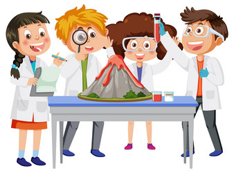 Kids Doing Experiment Cartoon Vector Images (over 350)