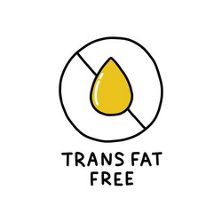 No trans fat label doodle icon color line Vector Image