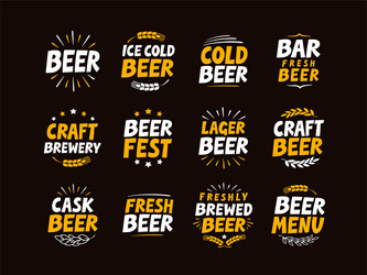 Beer infographic or brewery line factory process Vector Image