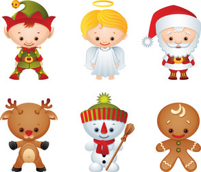 Christmas characters without face Royalty Free Vector Image