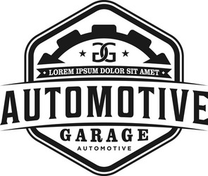 Garage logo gear element automotive Royalty Free Vector