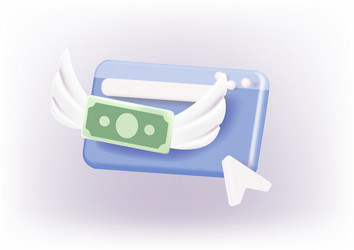 Money with wings 3d cash Royalty Free Vector Image