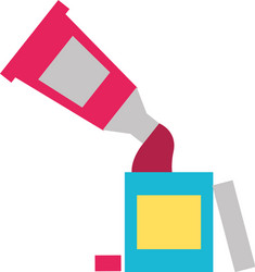 Artistic color tube pouring on container Vector Image