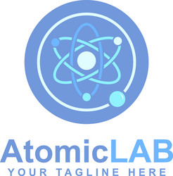 Atomic logo design electron particles Royalty Free Vector