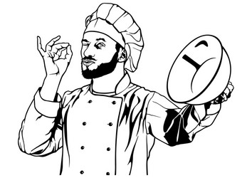 Pop art retro cook ok gesture gourmet food taste Vector Image