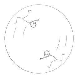 Angry persons chasing his victim in circle Vector Image