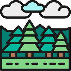 Forest icon flat style icon design ui Royalty Free Vector
