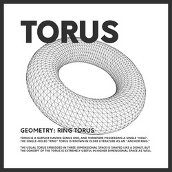 Wireframe torus outline molecular grid Royalty Free Vector