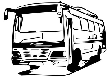 Shadow of a luxurious passengers bus on white Vector Image