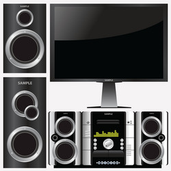 Portable stereo system icon cartoon Royalty Free Vector