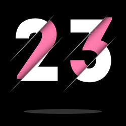 53 5 3 number logo design with a creative cut Vector Image