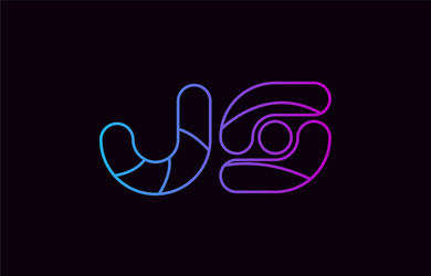 Js j s pink alphabet letter logo combination Vector Image