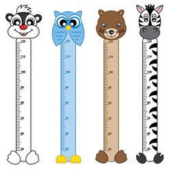 Funny wall meter with three gnomes Royalty Free Vector Image
