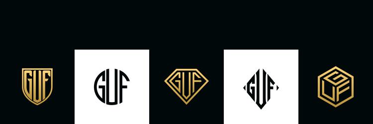 Initial letters gtw logo designs bundle Royalty Free Vector