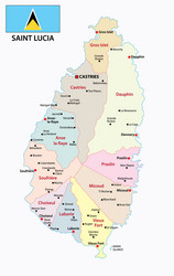 Saint lucia road map Royalty Free Vector Image