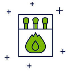 Filled outline open matchbox and matches icon Vector Image