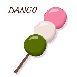 Japanese dango on a stick flat Royalty Free Vector Image