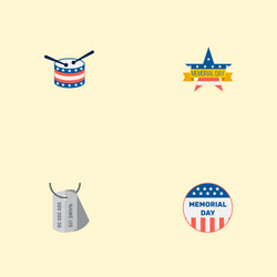 Set memorial icons flat style symbols Royalty Free Vector