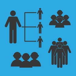 Population silhouettes four icons Royalty Free Vector Image