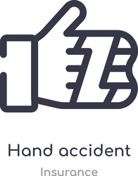 Hand accident icon isolated Royalty Free Vector Image