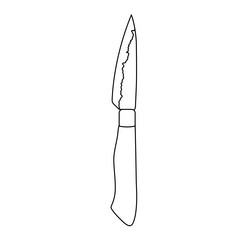 Knife outline icon on white background Royalty Free Vector