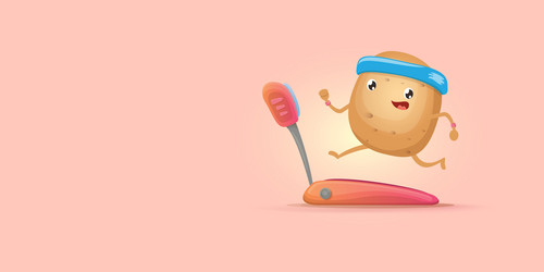 Cartoon funky potato character running or jogging Vector Image