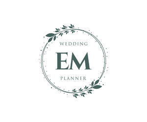 Em initials letter wedding monogram logos Vector Image