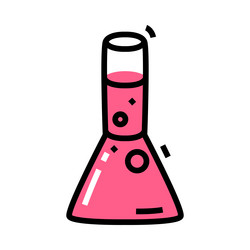 Flask with chemical as school item from chemistry Vector Image