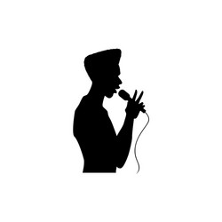 Man singing silhouette set Royalty Free Vector Image