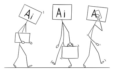 Robot or artificial intelligence ai expelling Vector Image