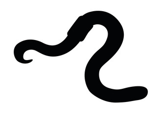 Black silhouette earthworm crawling cartoon worm Vector Image
