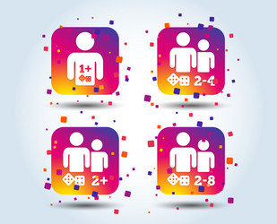 Board games sign icon 2-8 players symbol Vector Image