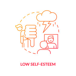 Low self esteem terracotta concept icon Royalty Free Vector