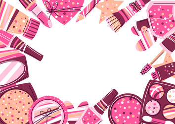 Lip makeup cosmetics realistic frame Royalty Free Vector