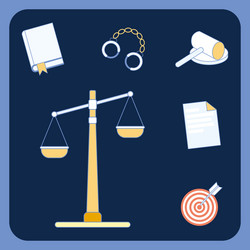 Law order court symbols Royalty Free Vector Image