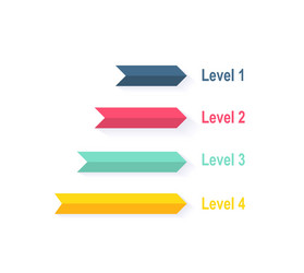 Level chart with colored arrows Royalty Free Vector Image